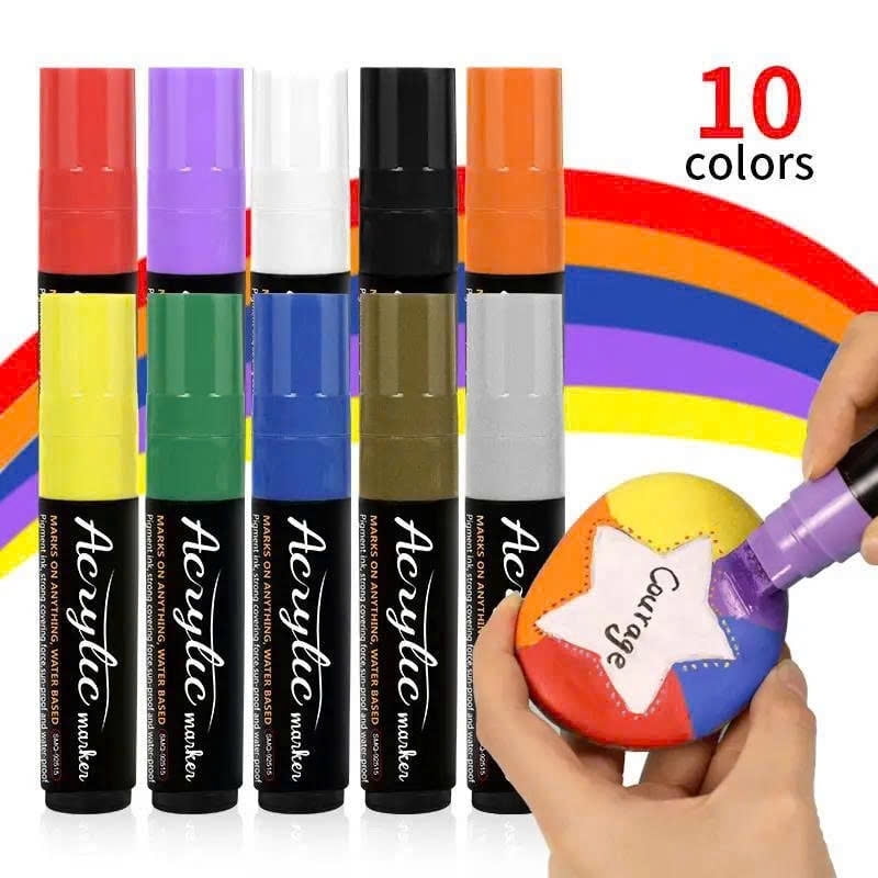 10 Metallic and Neon Colors Poster Board Markers Jumbo - 15mm Jumbo ...