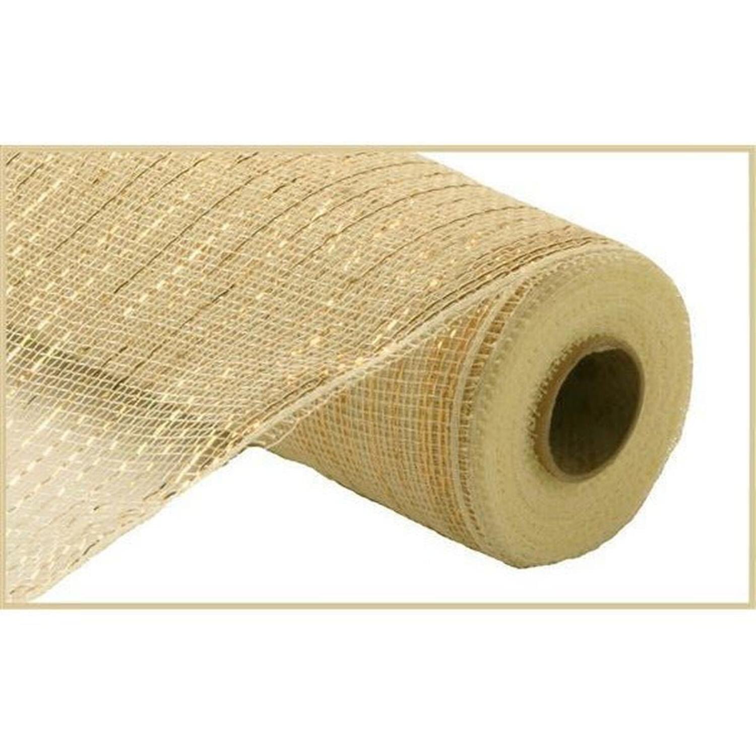 10 Metallic Poly Deco Mesh: Cream (10 Yards) - Walmart.com