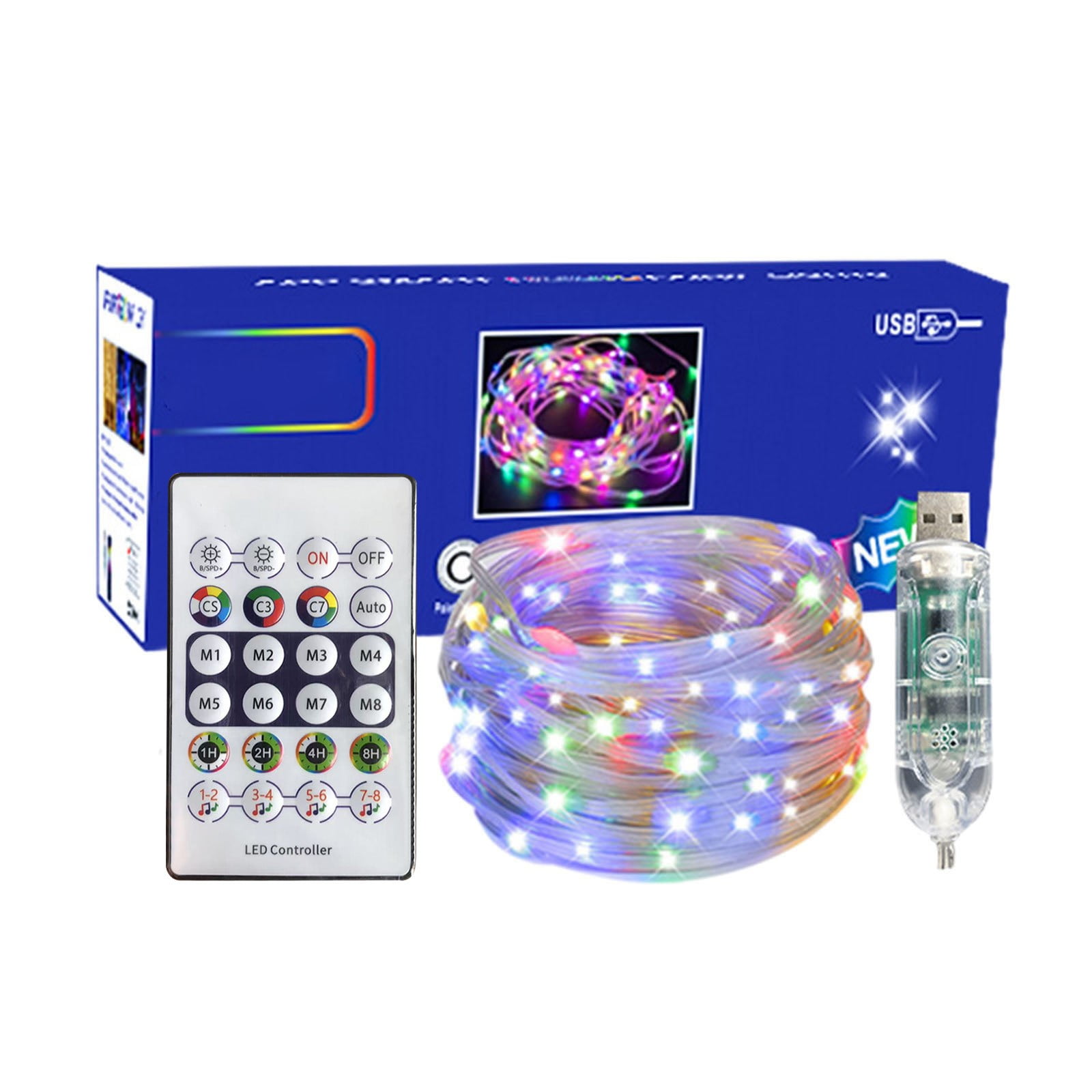 10 Meters LED USB String Light with Music Sync Smart Bluetooth Remote ...