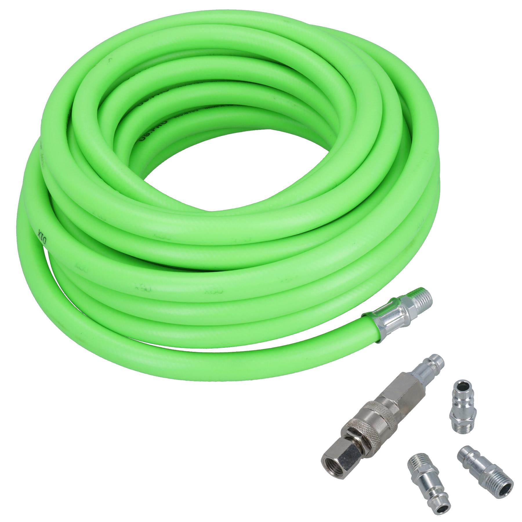 10 Metres Soft Rubber Hi-Vis Air Compressor Hose + Euro Quick Release ...
