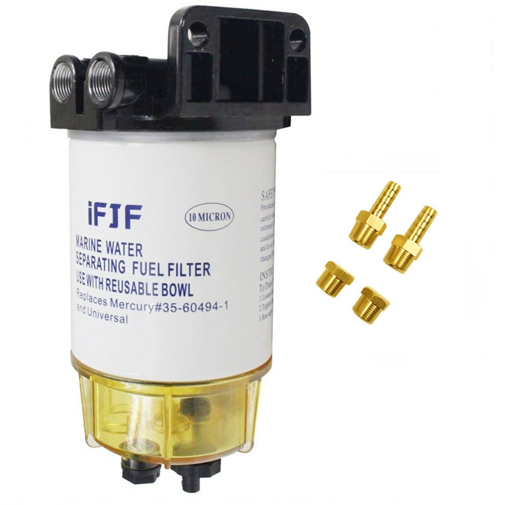 10 Micron 60494 3/8" NPT Port Marine Fuel Water Separator Filter for ...