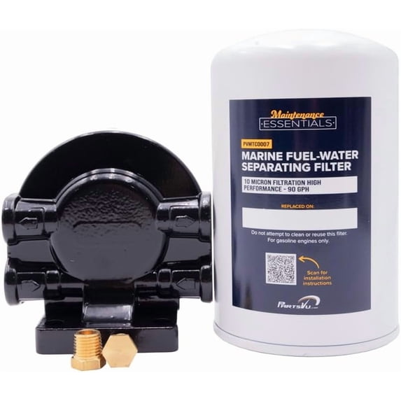 10-Micron Fuel-Water Separating Filter Assembly Kit Aluminum Head - 1/4 ...