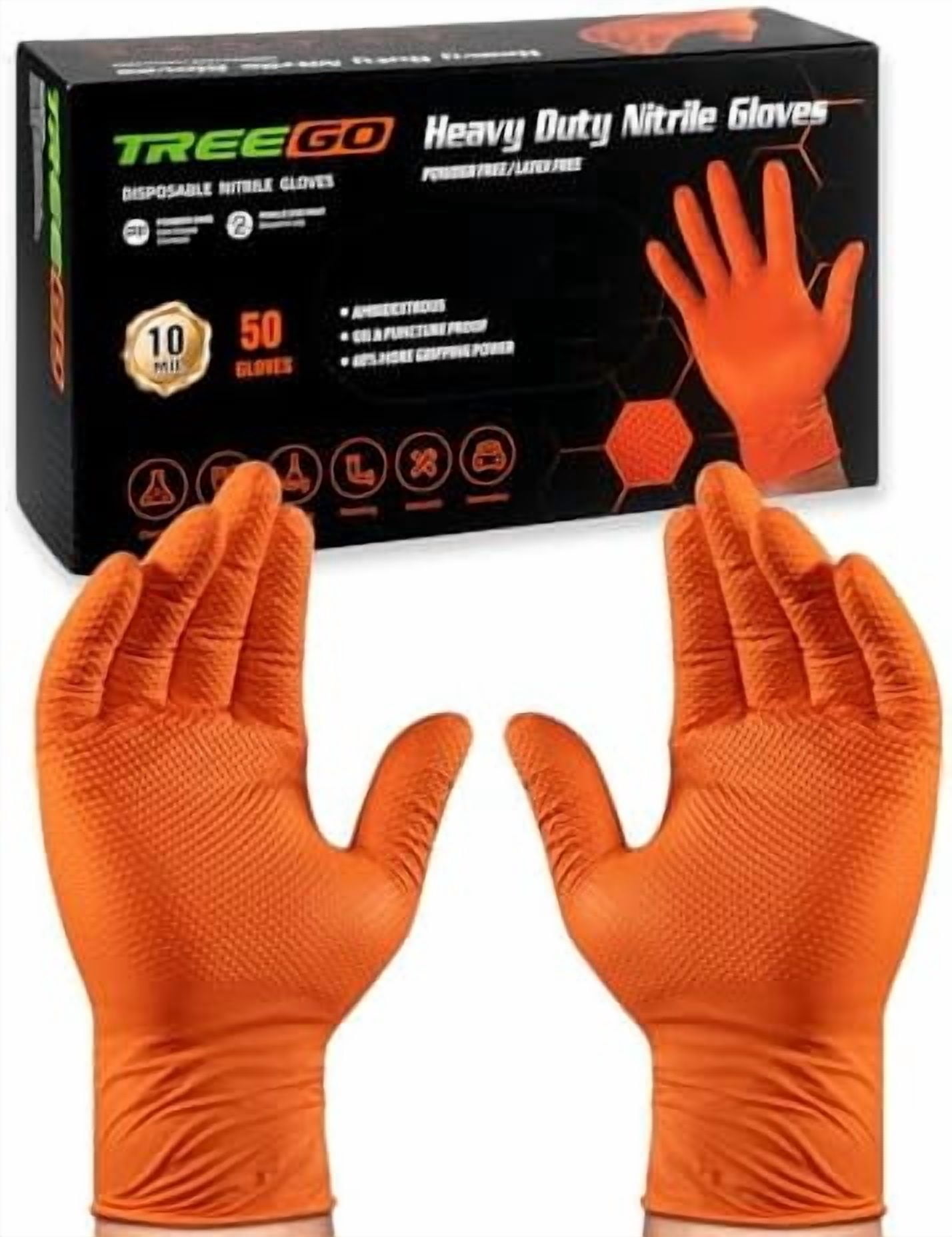 10 Mil Nitrile Gloves Large - Disposable Heavy Duty Rubber Gloves ...