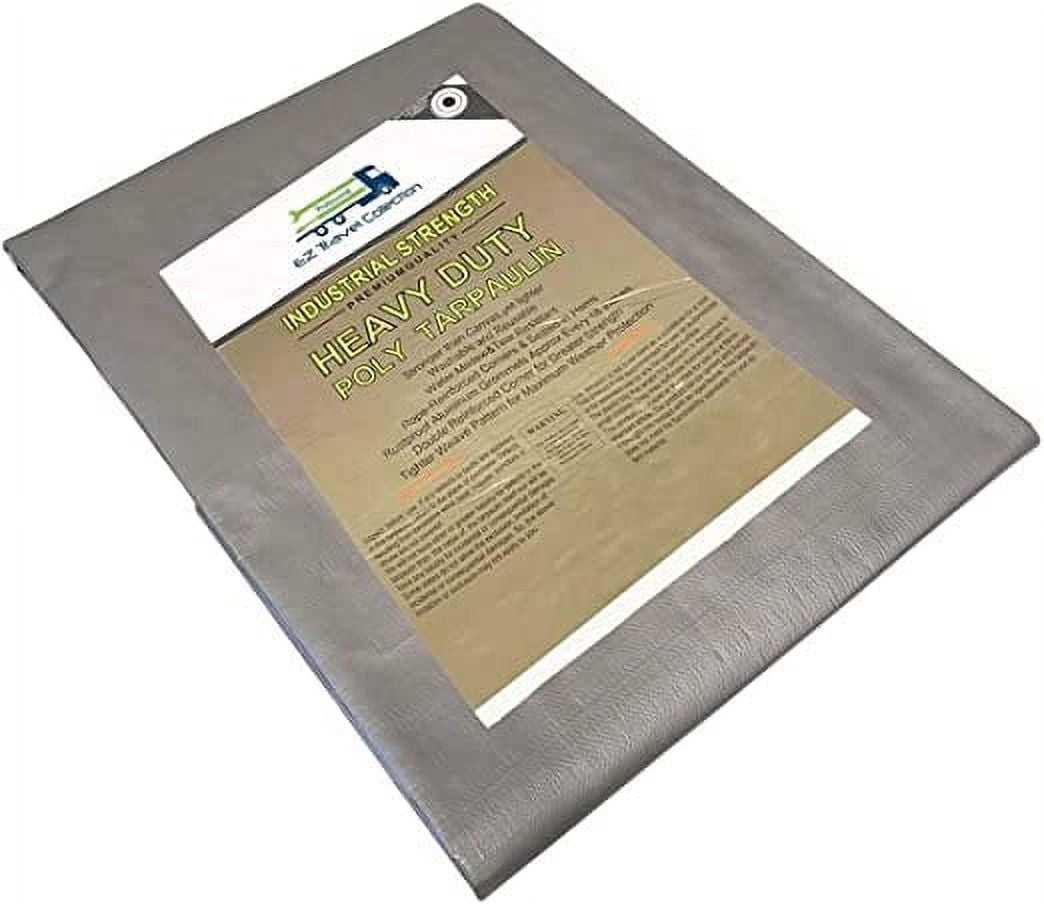 10 Mil Waterproof SILVER Tarp H.D. Reinforced Corners (Industrial ...