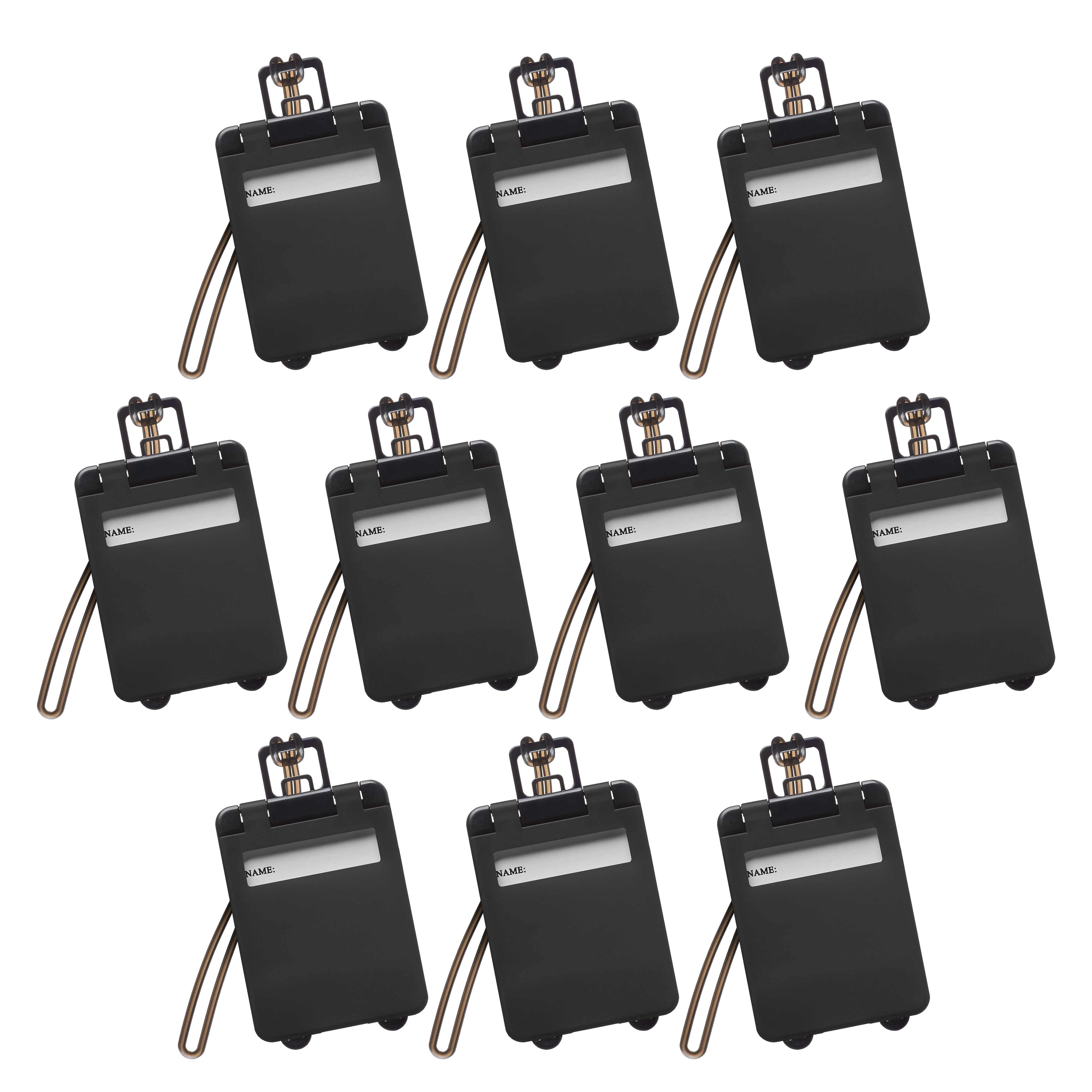 10 Mini Carry-on Luggage Tags Pack - Flip open cover, ID Sticker ...