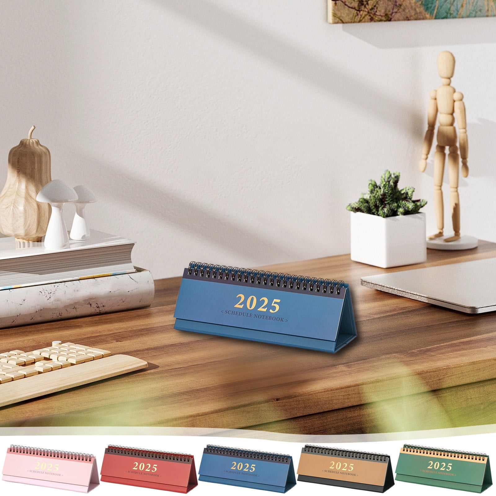 Under 10, Mini Desk Calendar, Horizontal Daily Planner, Solid Color ...