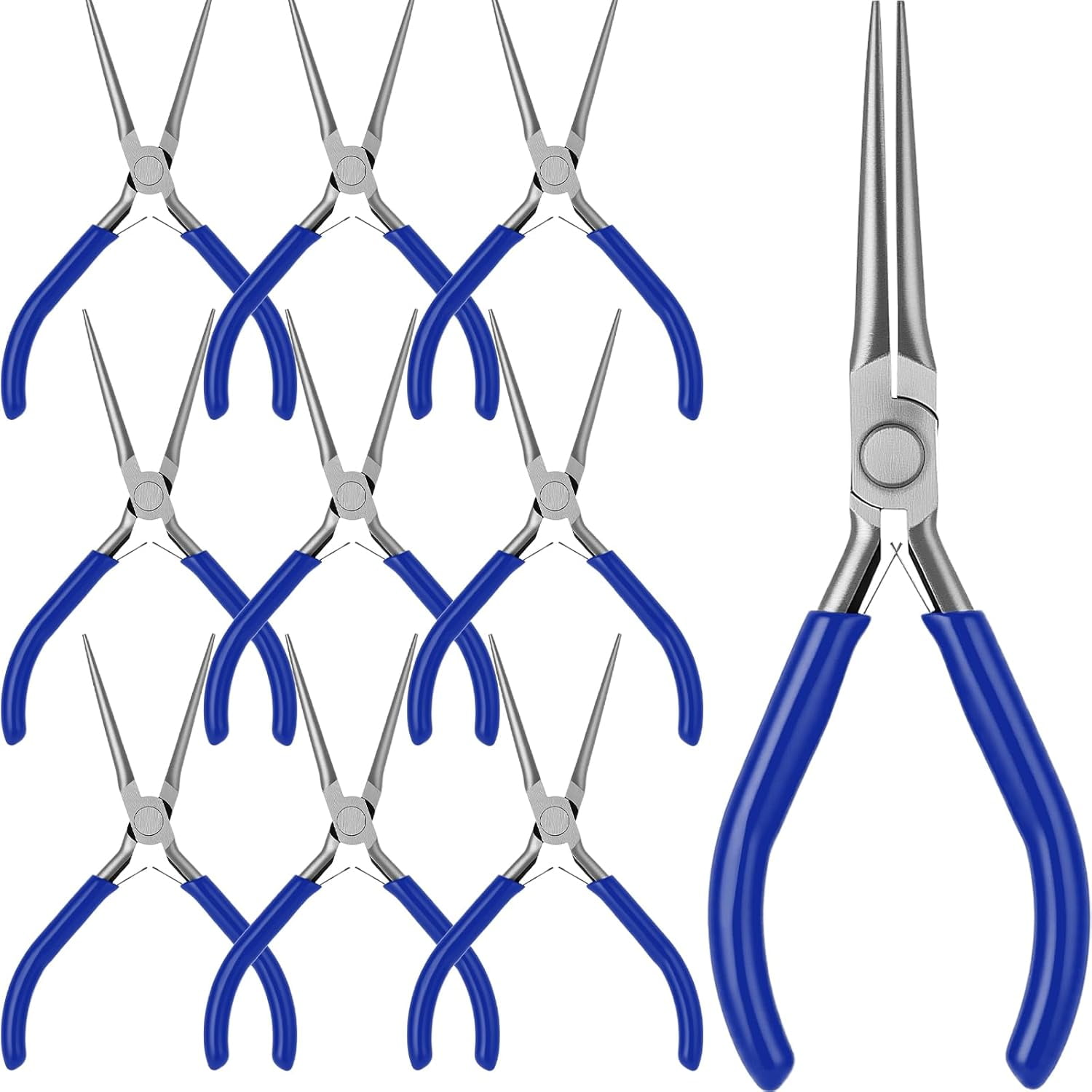 10 Mini Nose Pliers , 6 Inch Precision Pliers Set with Extra Long Tips ...