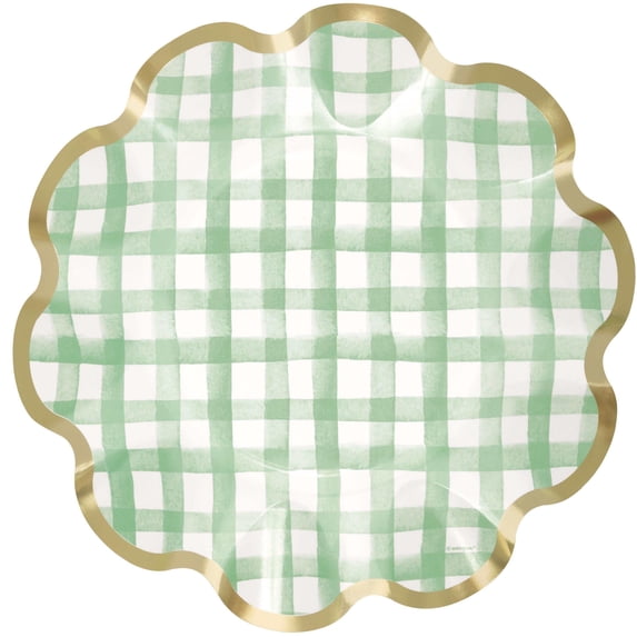 10" Mint Green Gingham Party Paper Plates 8ct - Walmart.com