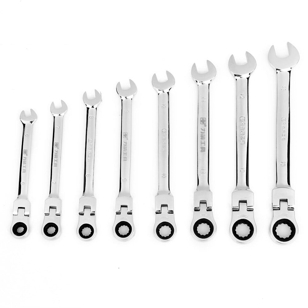 10mm Flexible Head Ratchet Combination Wrench Spanner (Silver ...