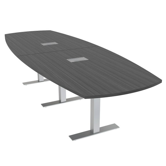 10' Modular Arc Boat Conference Table With Metal T-Bases Electric Unit ...