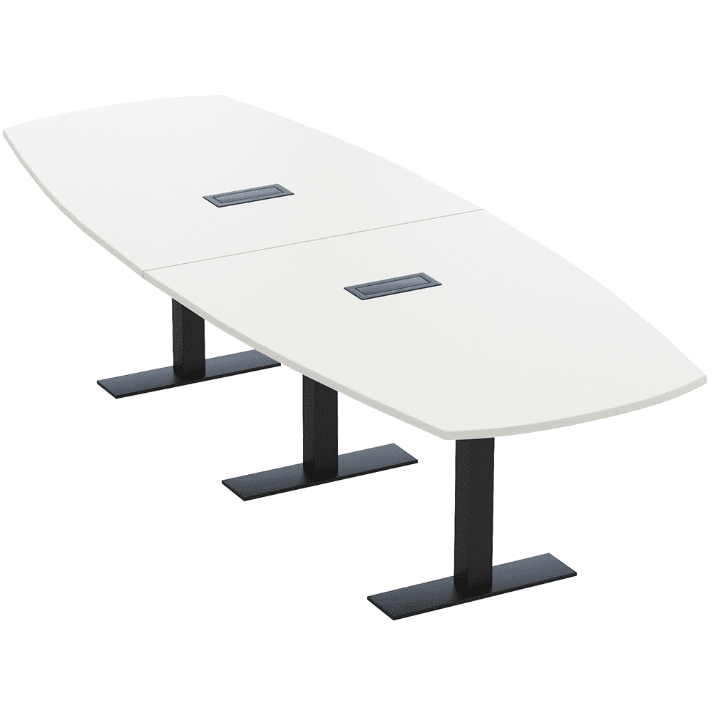 10' Modular Arc Boat Conference Table With Metal T-Bases Electric Unit ...