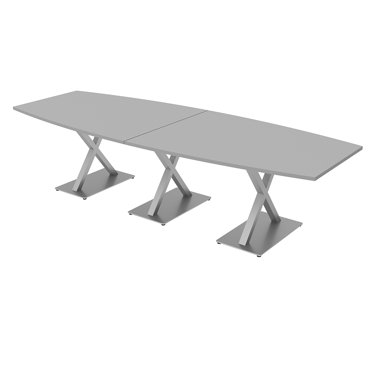 12' Modular Oval Conference Table With Metal Bases And Electric Units ...