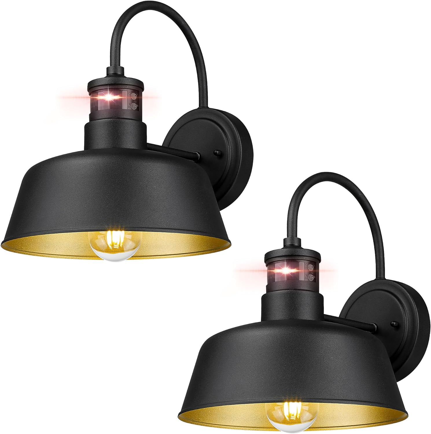 10'' Motion Sensor Outdoor Light Fixture, Black Porch Lights Outdoor ...
