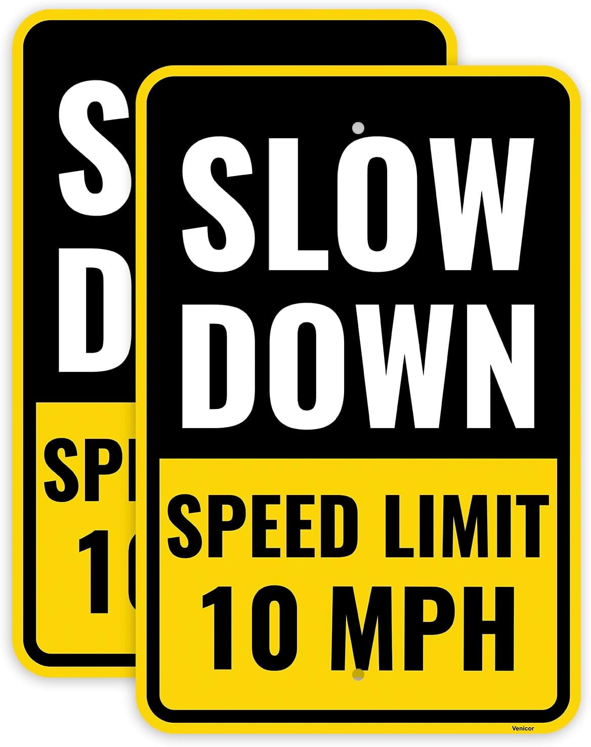 10 Mph Speed Limit Sign, 18 x 12 Inches - Aluminum - 10Mph Slow Down ...