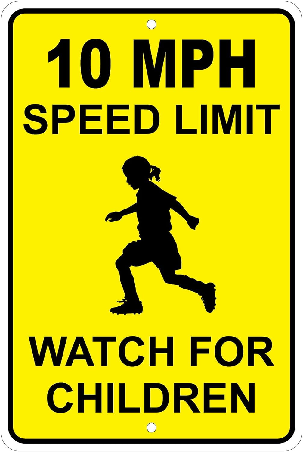 10 Mph Speed Limit Watch for Children 8"x12" Aluminum Sign - Walmart.com