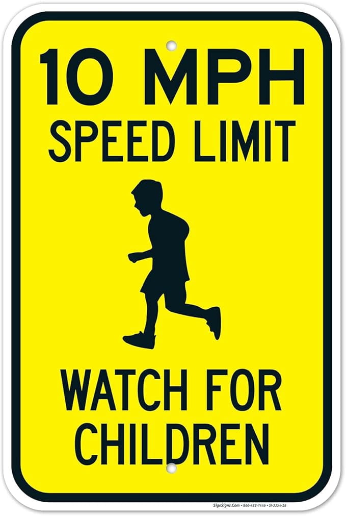 10 Mph Speed Limit Watch for Children Sign,Traffic Signs Metal Sign 12 ...