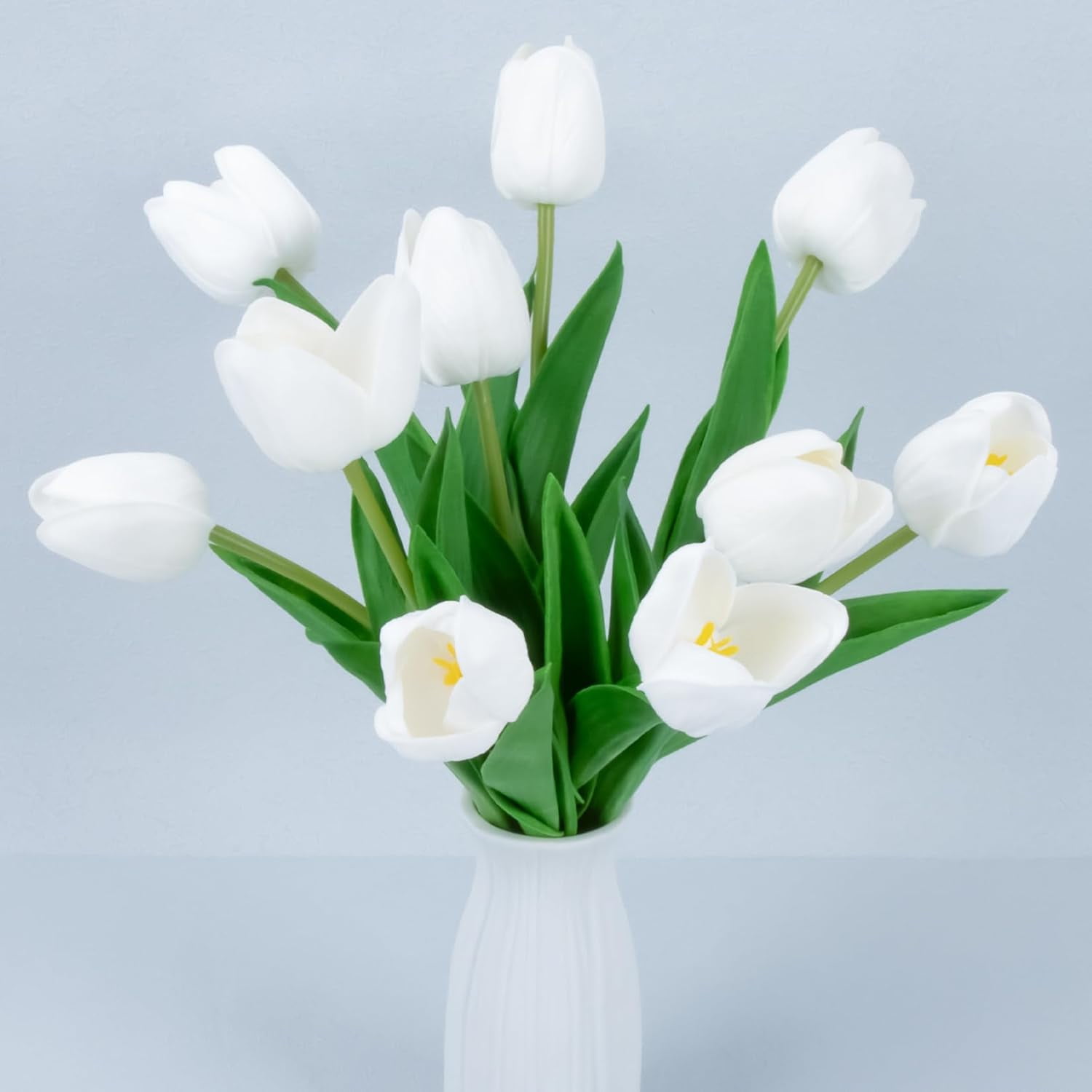 10 Multicolor Tulips Artificial Flowers - Fake Tulips Real Touch ...