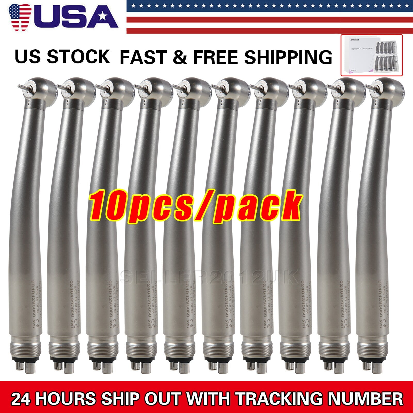 10* NSK PANA MAX Style Dental High Speed Handpiece Push Button 4Hole ...