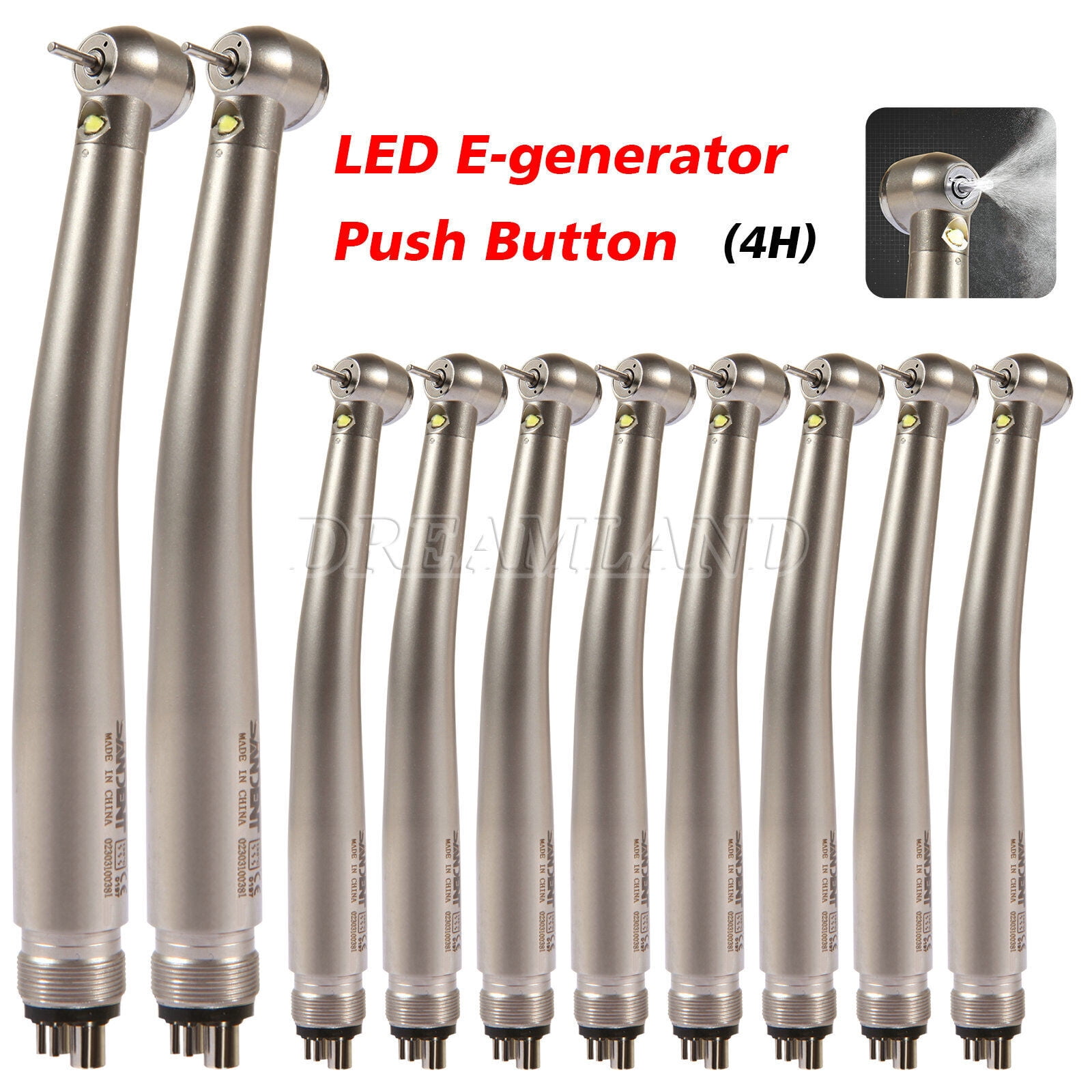 10 NSK Style E-generator Dental LED Fiber Optic High Speed Handpiece 4 ...
