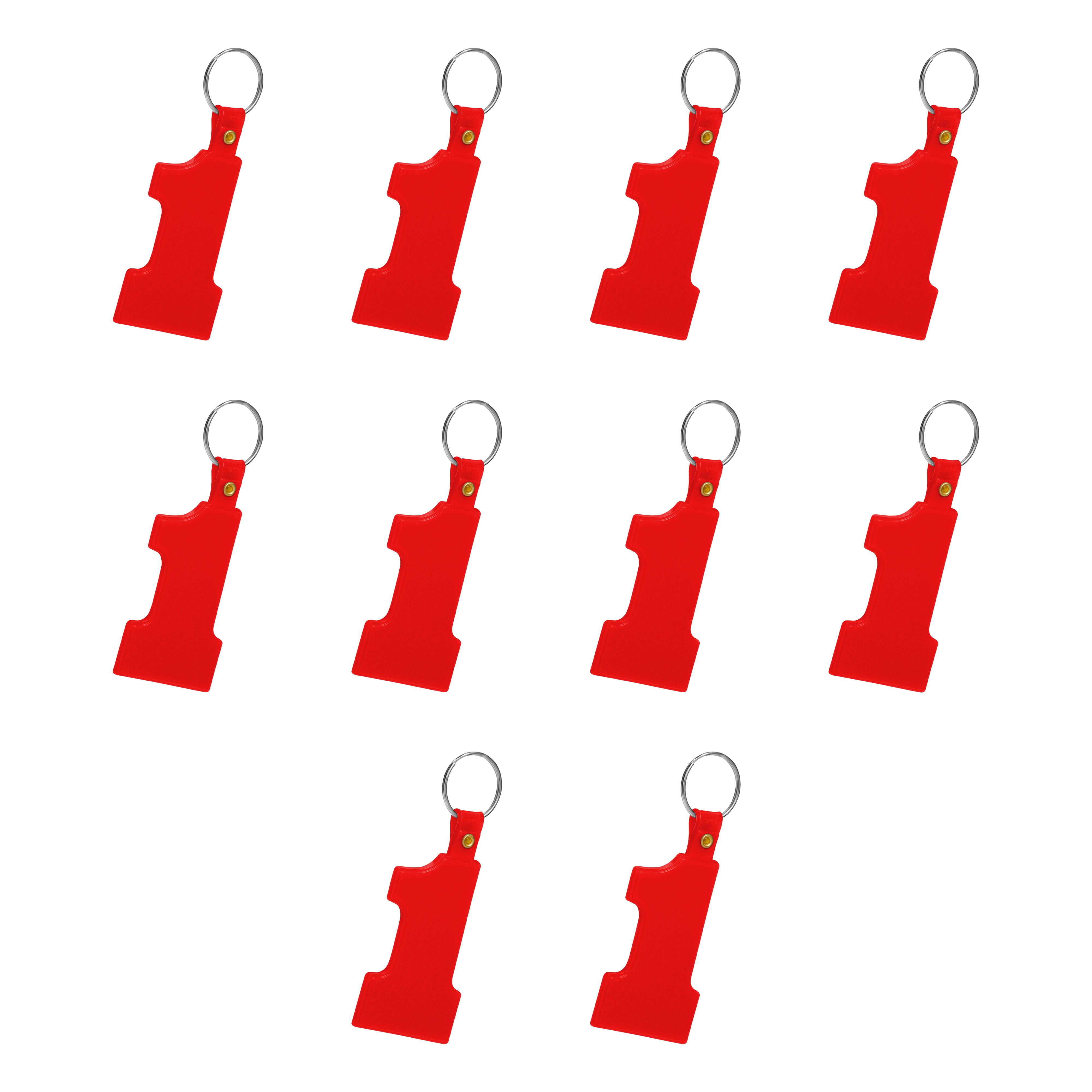 10 Number 1 Soft Plastic Keychains Pack - Flexible, Durable Key ring ...