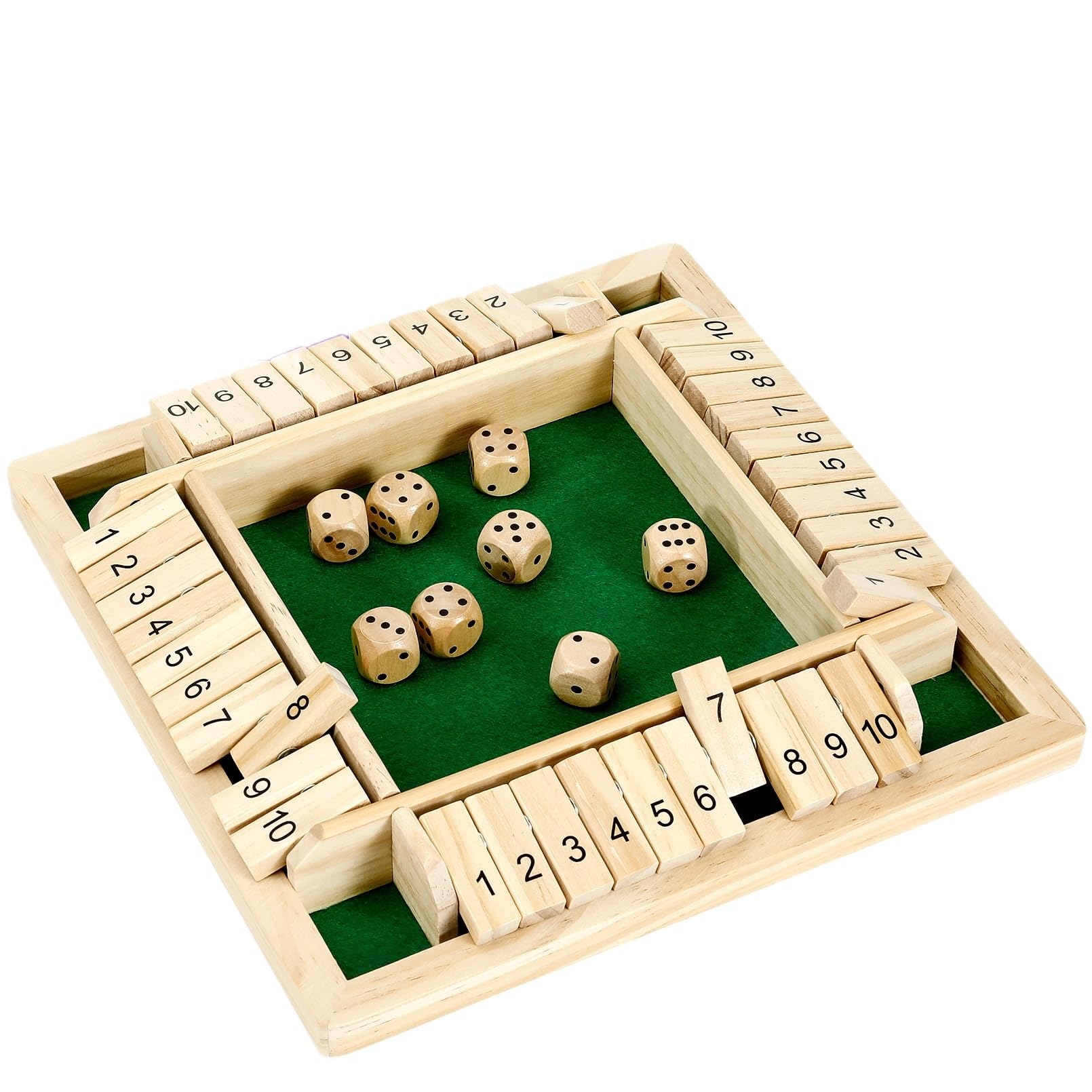 10 Numbers Traditional Wooden Pub Bar Board Game, Upgraded Wooden Dice ...