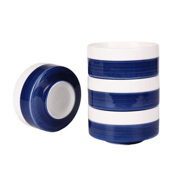 10 OZ WhiteBule Ceramic Bowls Set of 4 - Cereal Bowl,Soup Bowls for ...