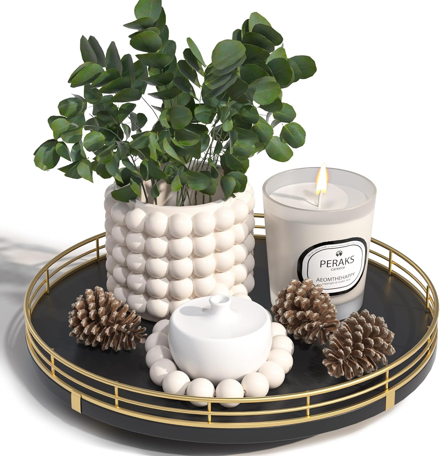 10" Oak Wood Decorative Tray for Home Decor, Tray for Coffee Table ...