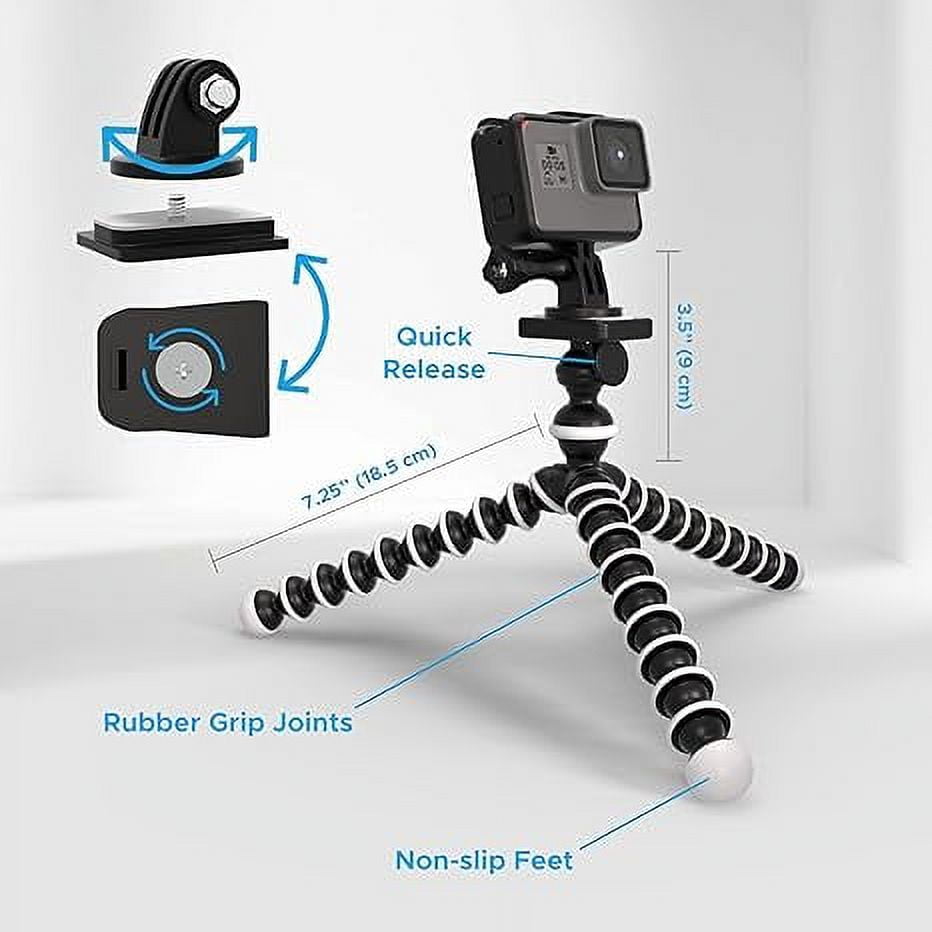 10" Octopus Flexible Tripod Camera + Action Cam Mount Stand, Compatible ...