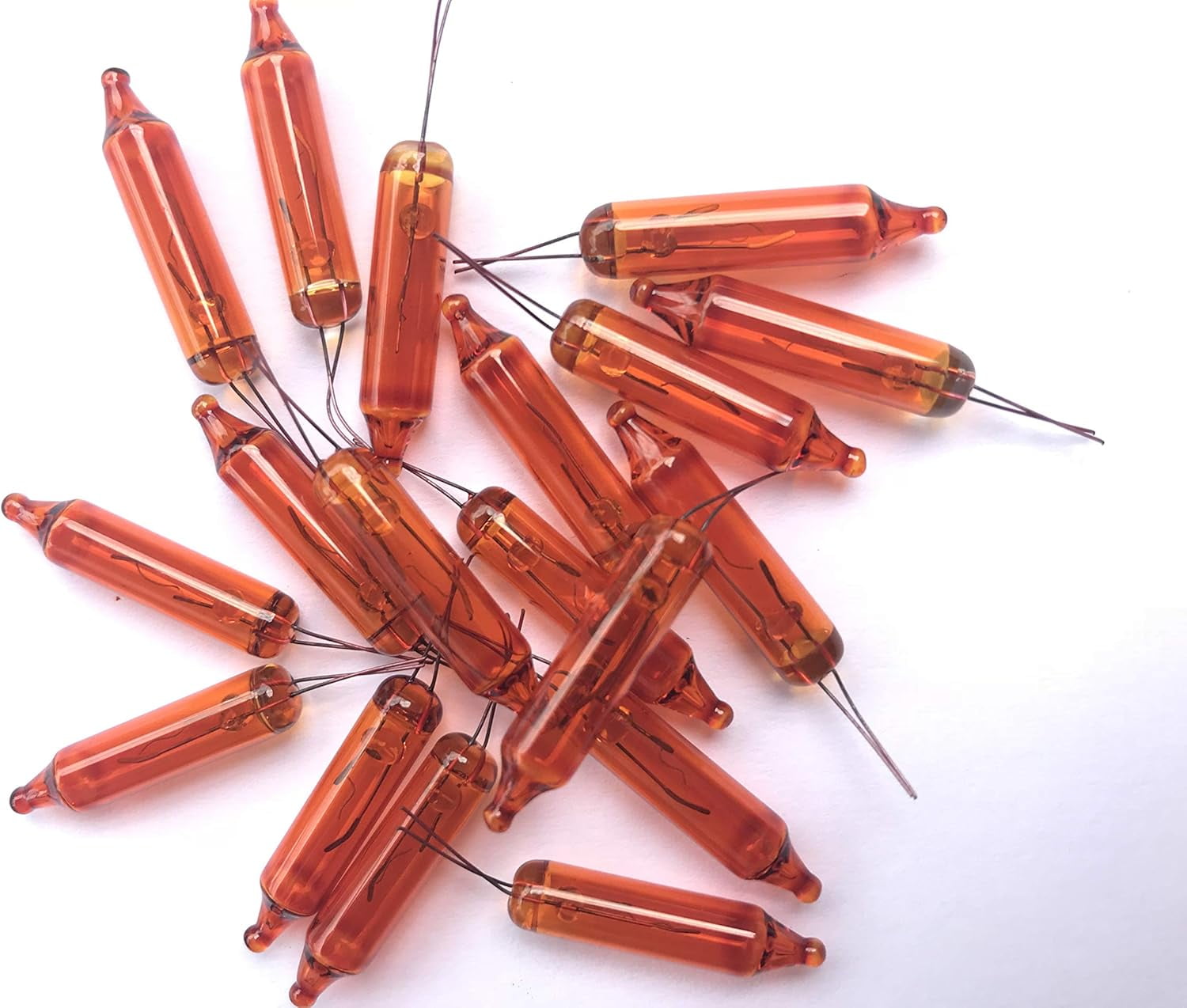 10 Orange 12 Volt Replacement Mini Glass Bulbs, NO Base - Incandescent ...