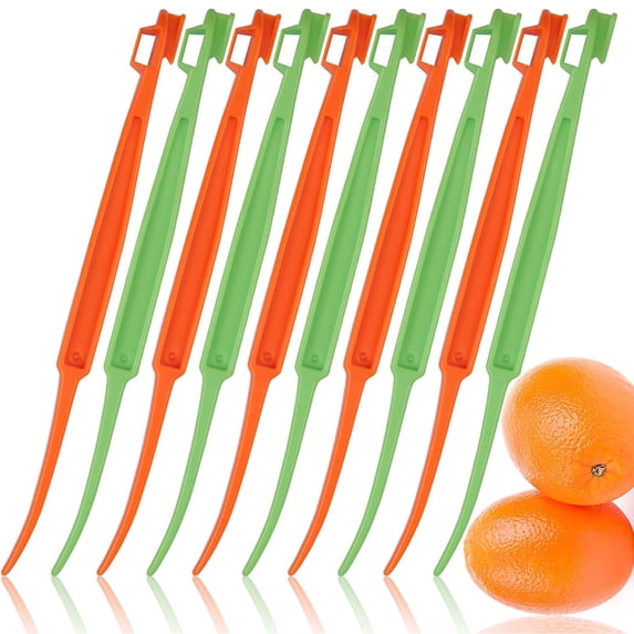 10 Orange Citrus Peelers, Safe Plastic Citrus Remover, Easy-Cut Cutter ...