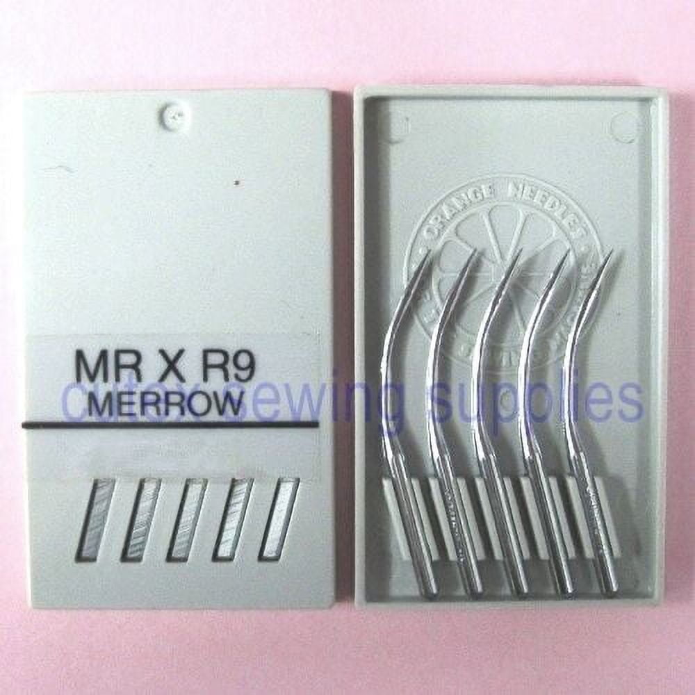 10 Orange MRXR9, 60M Curved MERROW Overlock Serger Needles - Walmart.com