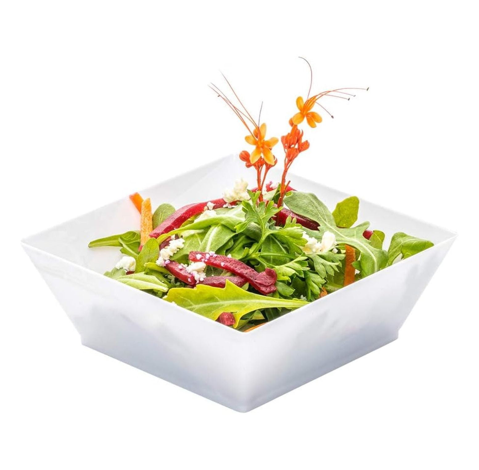 10 Ounce Square Bowls 100 Disposable Serving Bowls - Heavy-Duty Premium ...