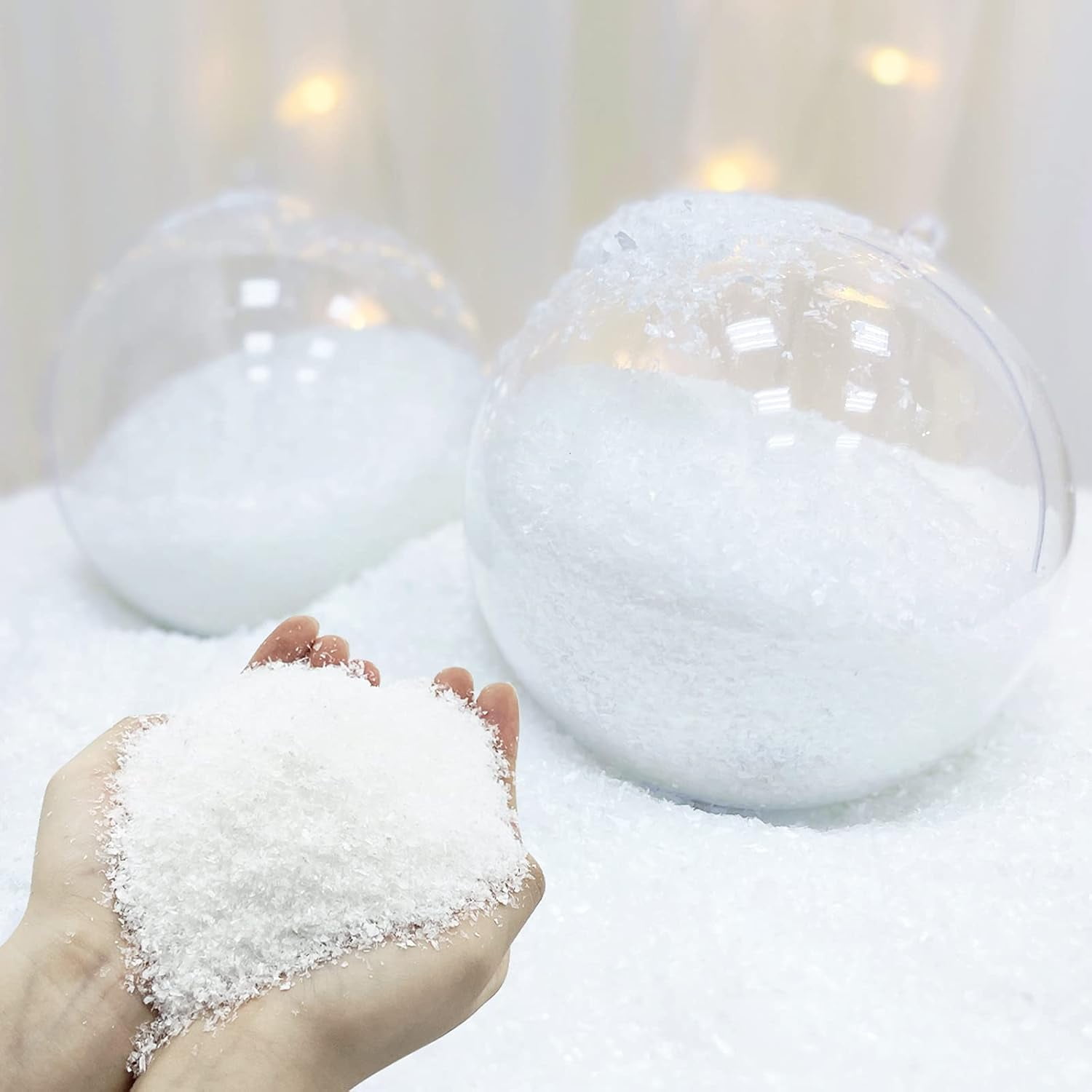 10 Ounces Artificial Snow Powder Christmas Tree Decorations, Sparkling ...