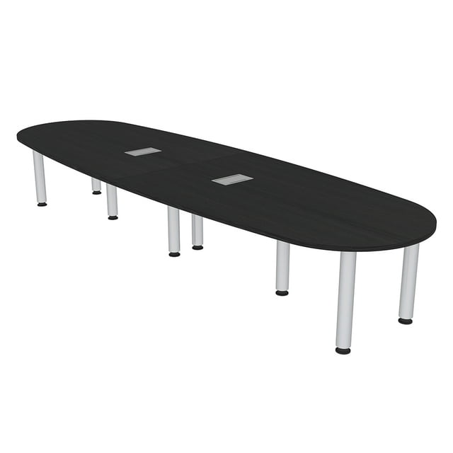 10' Oval Boat Shaped Conference Table with Power Modules And Post Legs ...