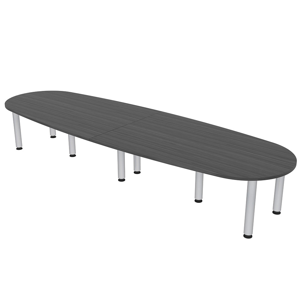10' Oval Boat Shaped Conference Table with Power Modules And Post Legs ...