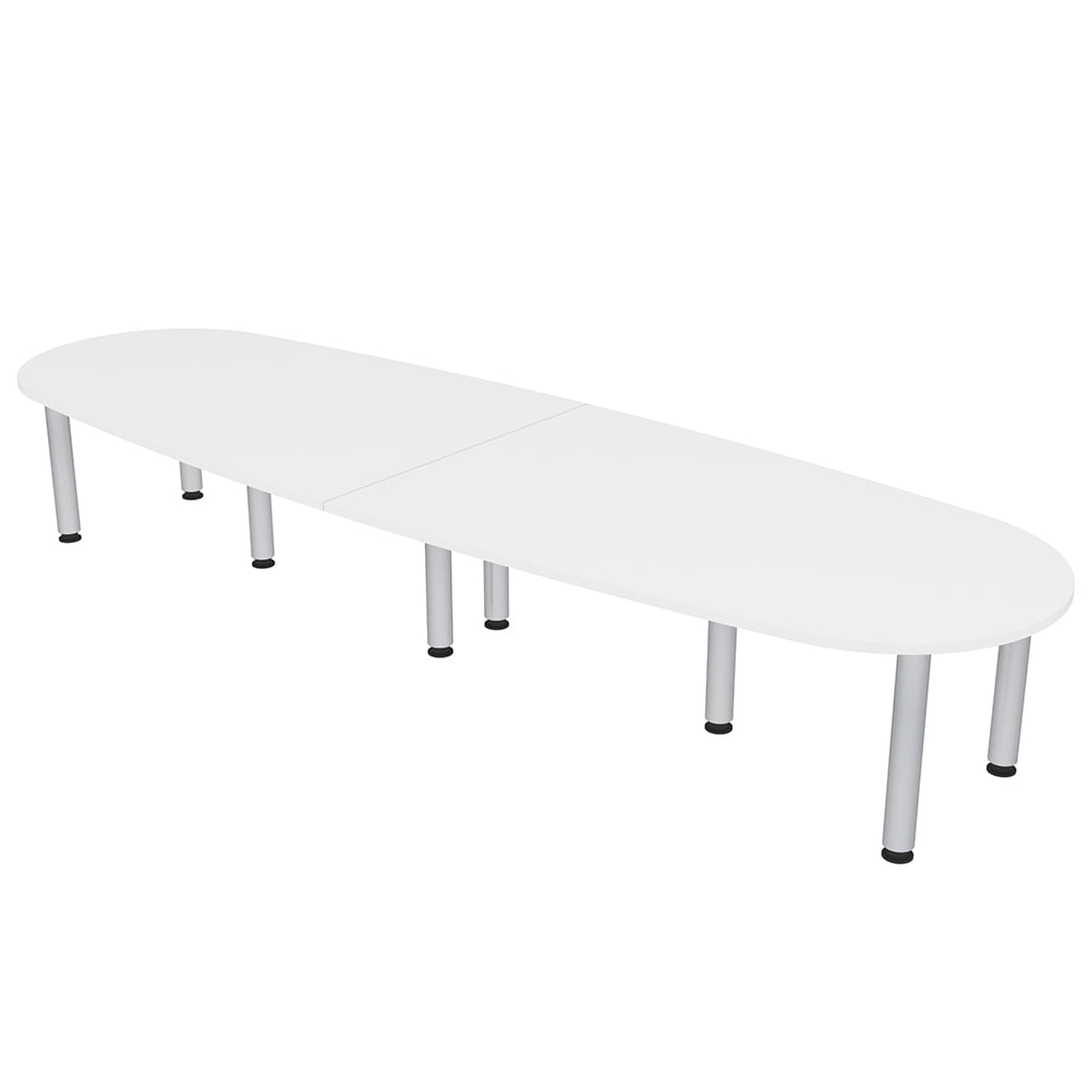 10' Oval Boat Shaped Conference Table with Power Modules And Post Legs ...