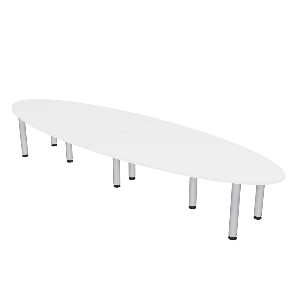 10' Oval Shaped Conference Room Table with Power Modules And Post Legs ...
