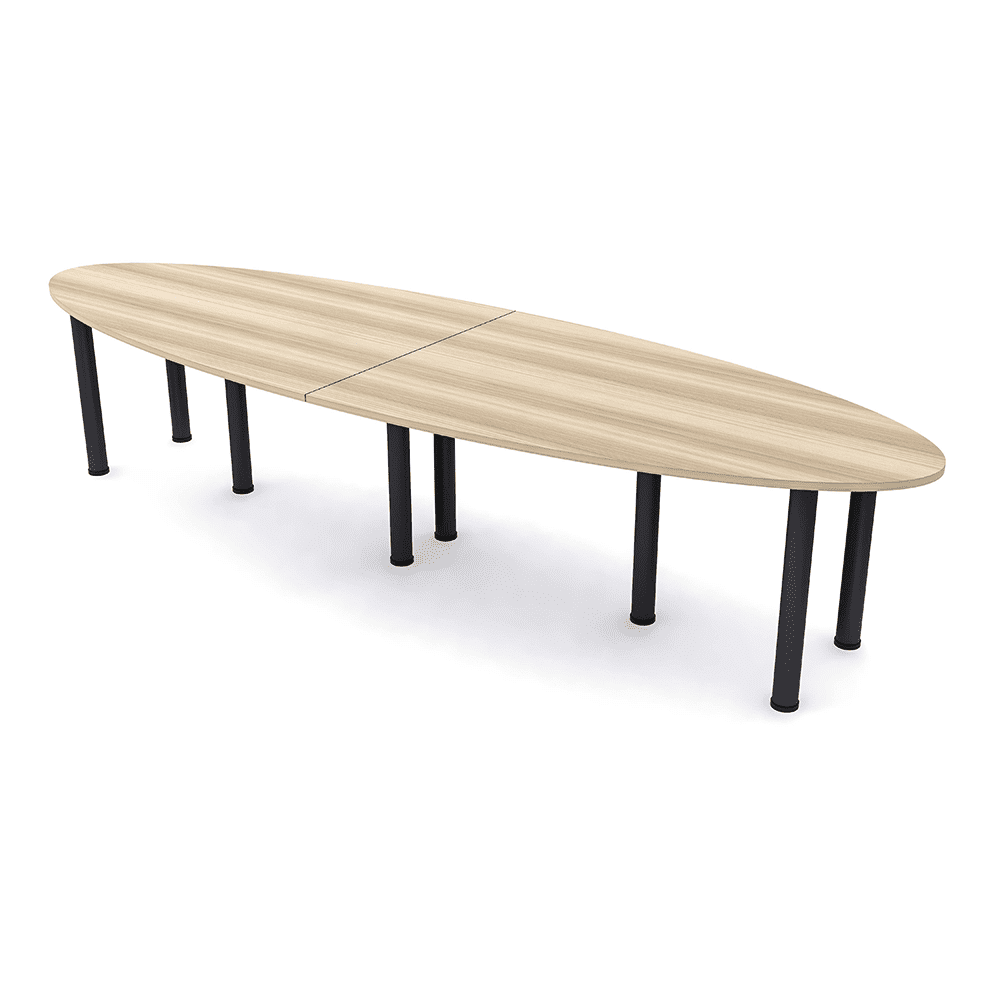 10' Oval Shaped Conference Room Table with Power Modules And Post Legs ...