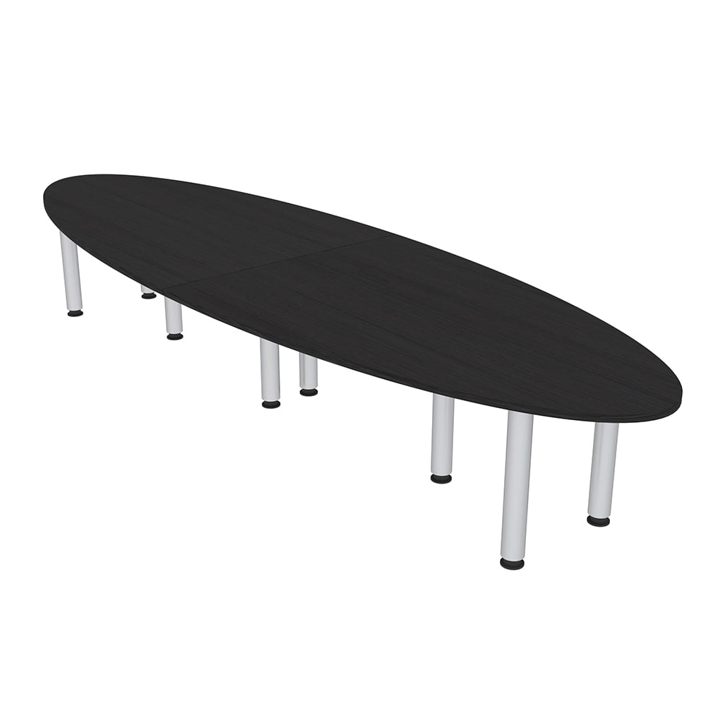 10' Oval Shaped Conference Room Table with Power Modules And Post Legs ...