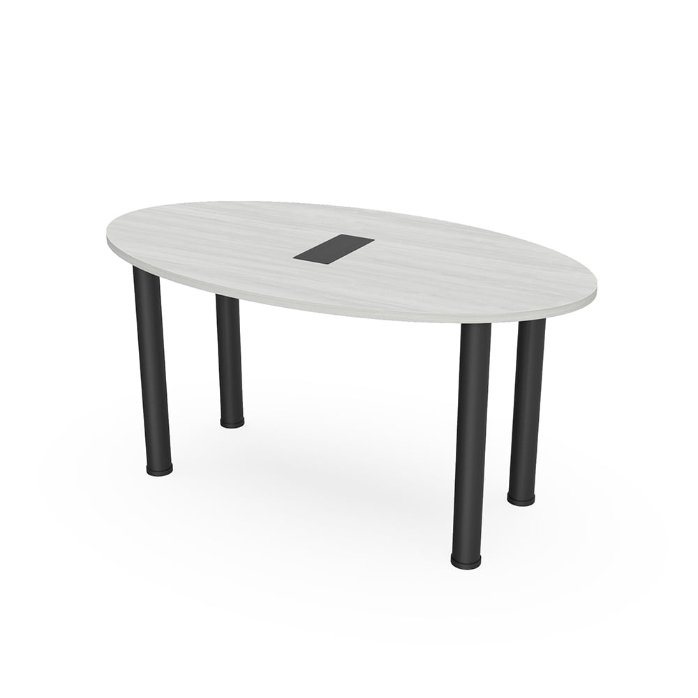 10' Oval Shaped Conference Room Table with Power Modules And Post Legs ...