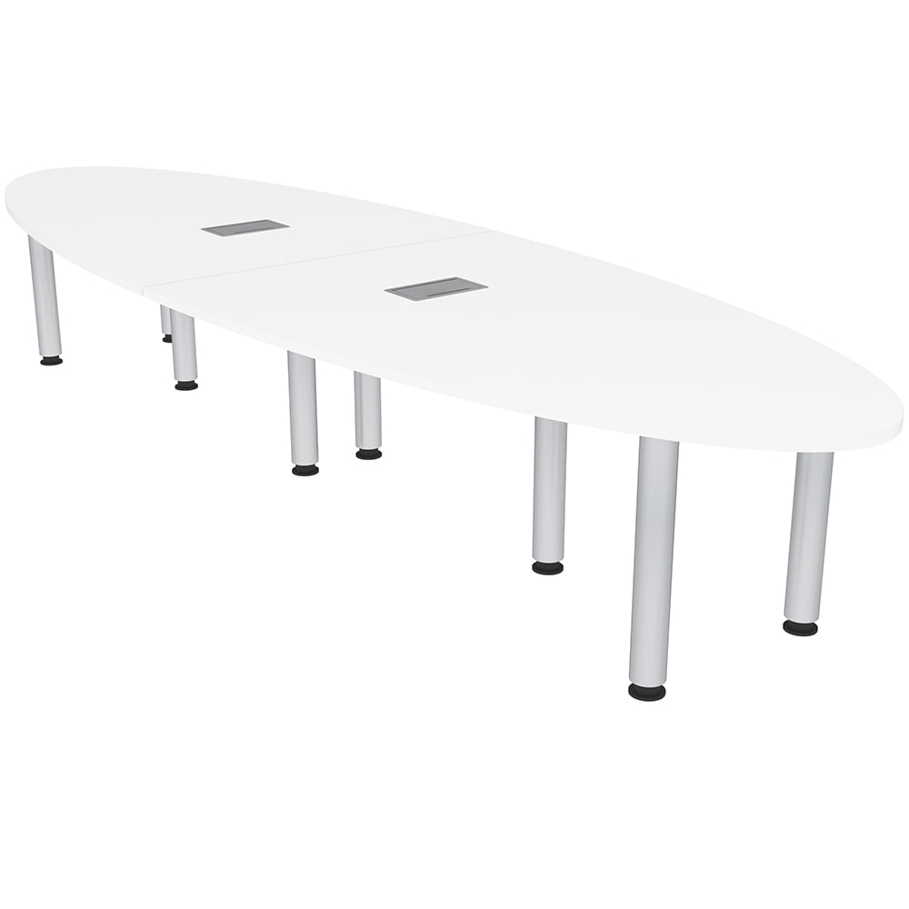 10' Oval Shaped Conference Room Table with Power Modules And Post Legs ...