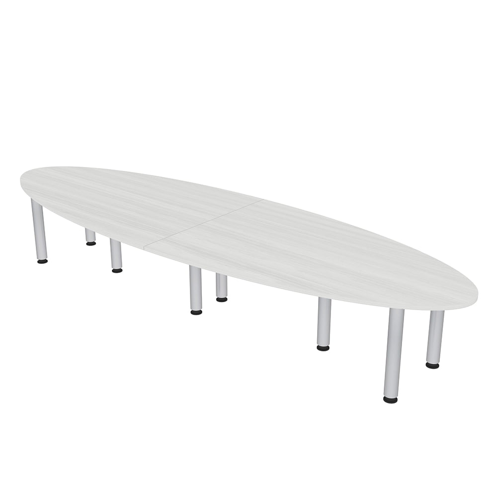 10' Oval Shaped Conference Room Table with Power Modules And Post Legs ...