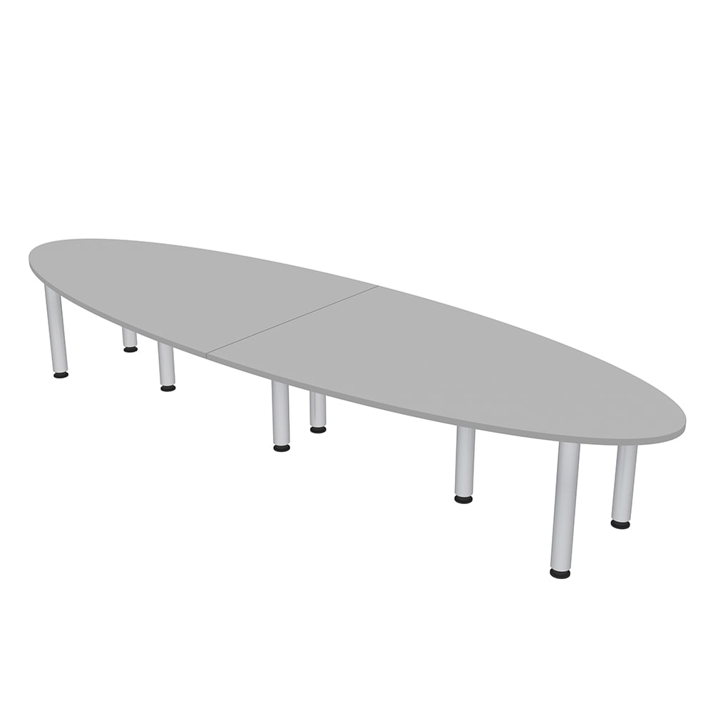 10' Oval Shaped Conference Room Table with Power Modules And Post Legs ...