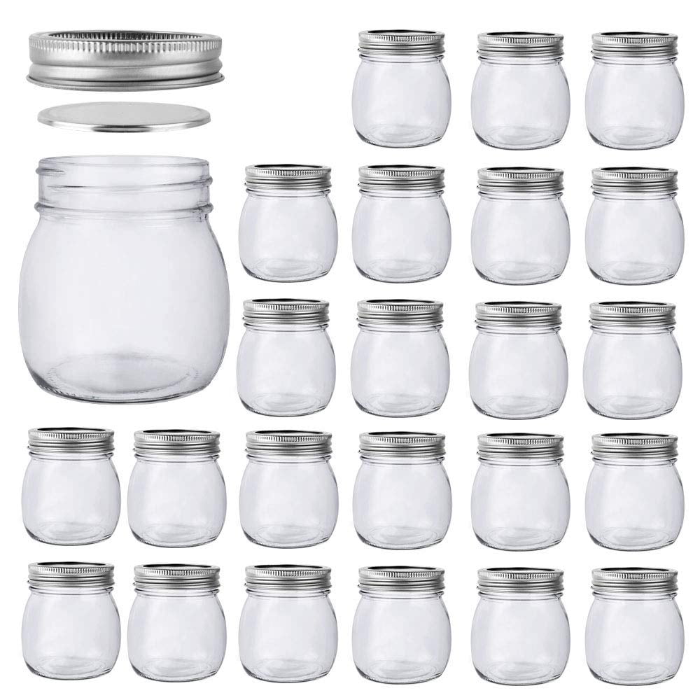 10 Oz Mason Jars 24 Pack 300ml Glcanning With Regular Mouth Lids ...