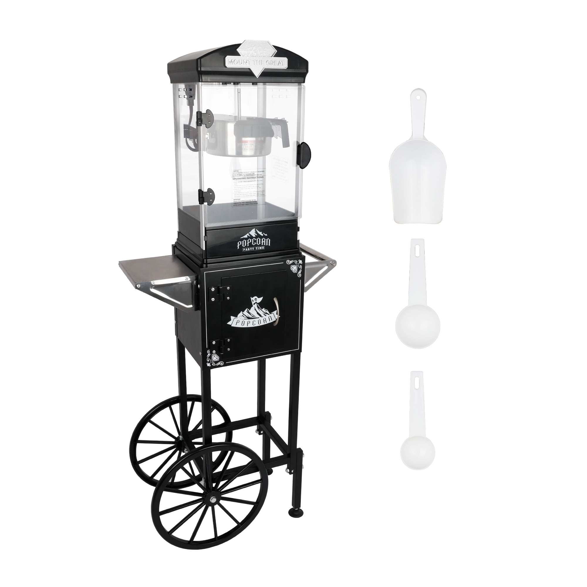 10 Oz Popcorn Machine Cart with Wheel, Holaki Popcorn Maker Machine ...