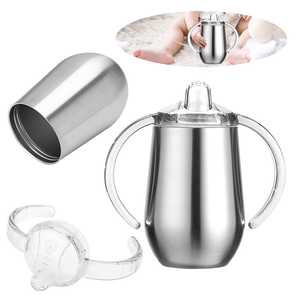 CNKOO 10 Oz Stainless Steel Sippy Cup, Double Wall Vacuum Insulated ...
