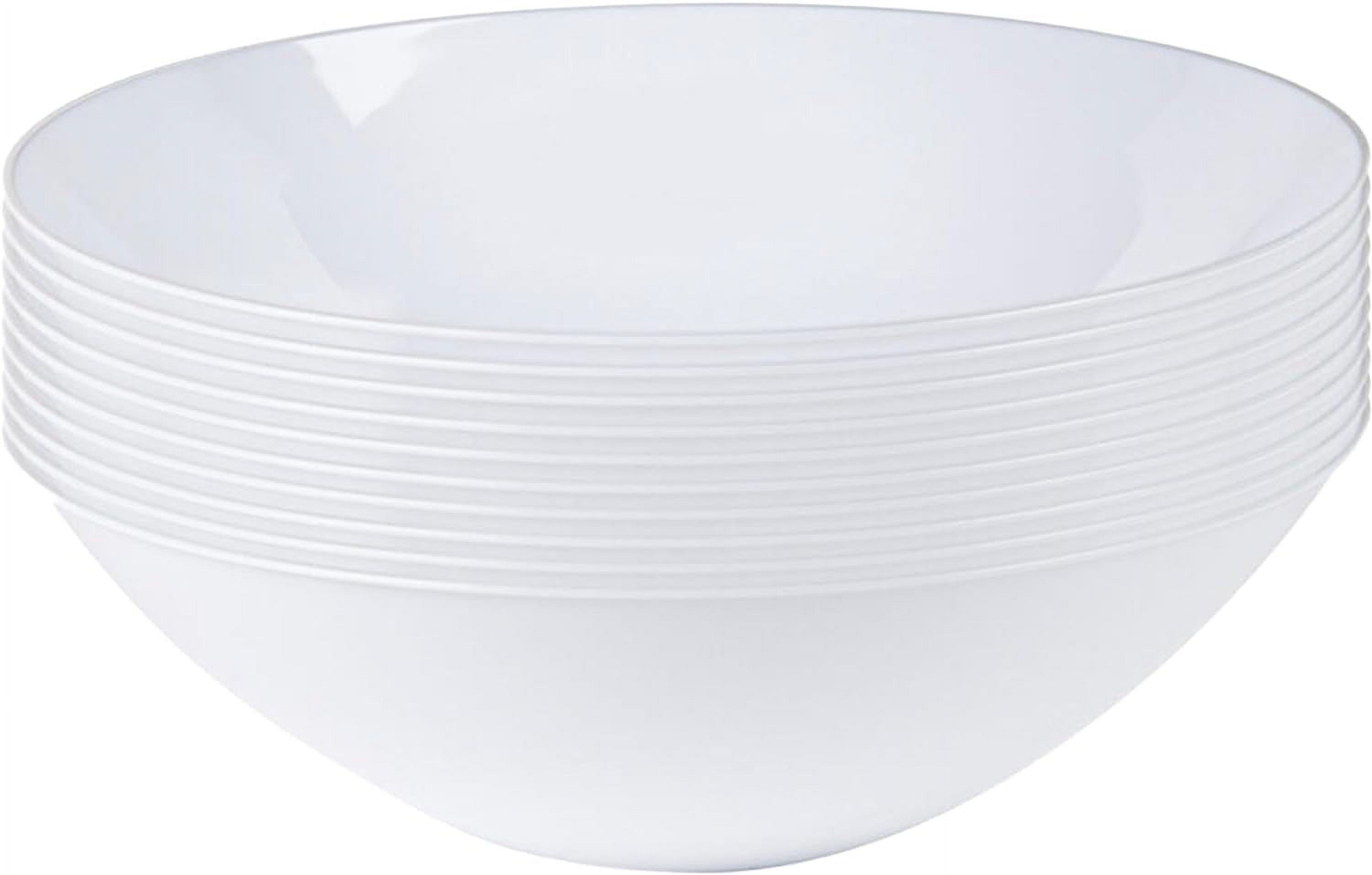 (10 PACK) EcoQuality 16 oz White Plastic Round Bowls with Silver Rim ...