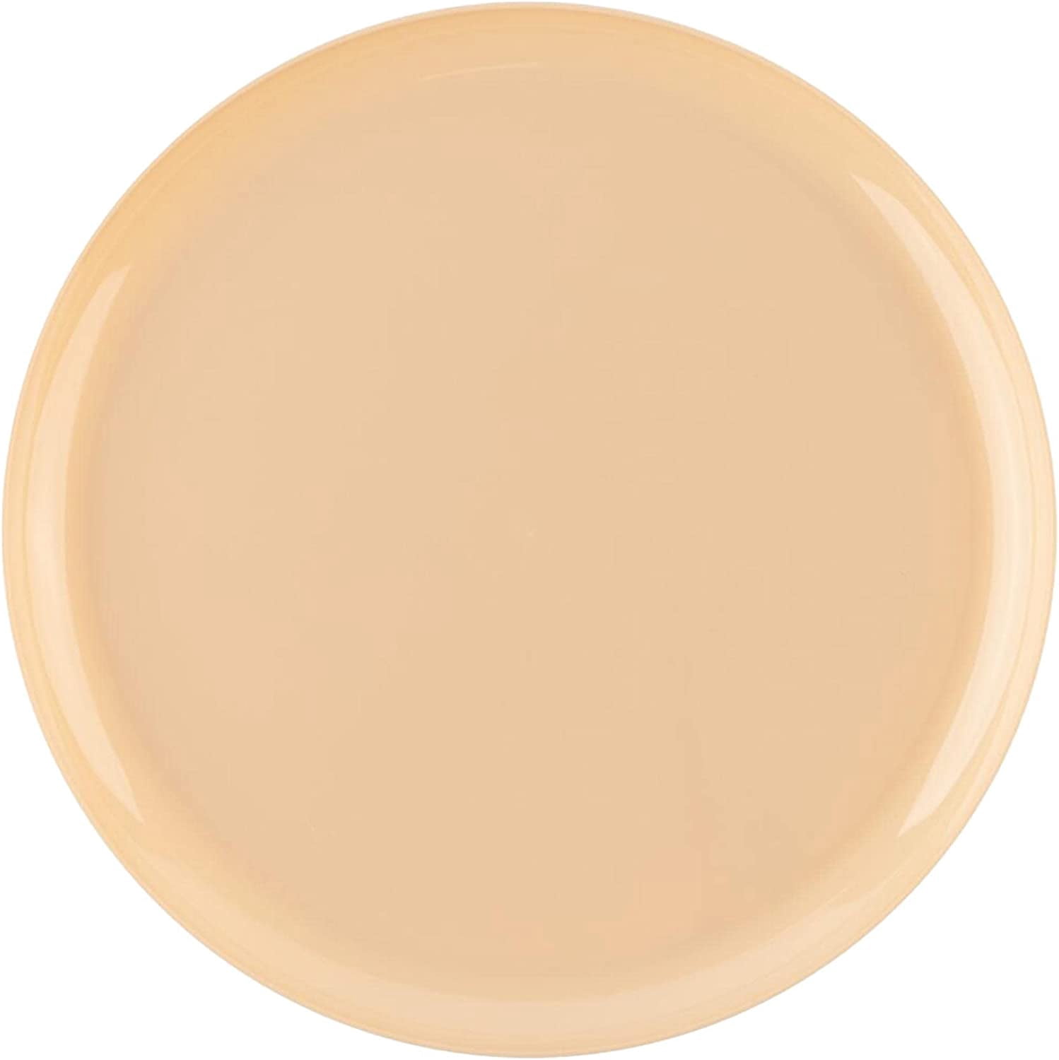 (10 PACK) EcoQuality 8.6" inch Beige Round Plastic Plates - Disposable ...