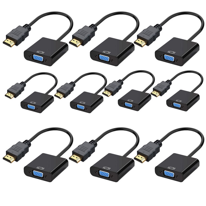 (10-PACK)HDMI to VGA, Gold-Plated HDMI to VGA Video Adapter (Male to ...