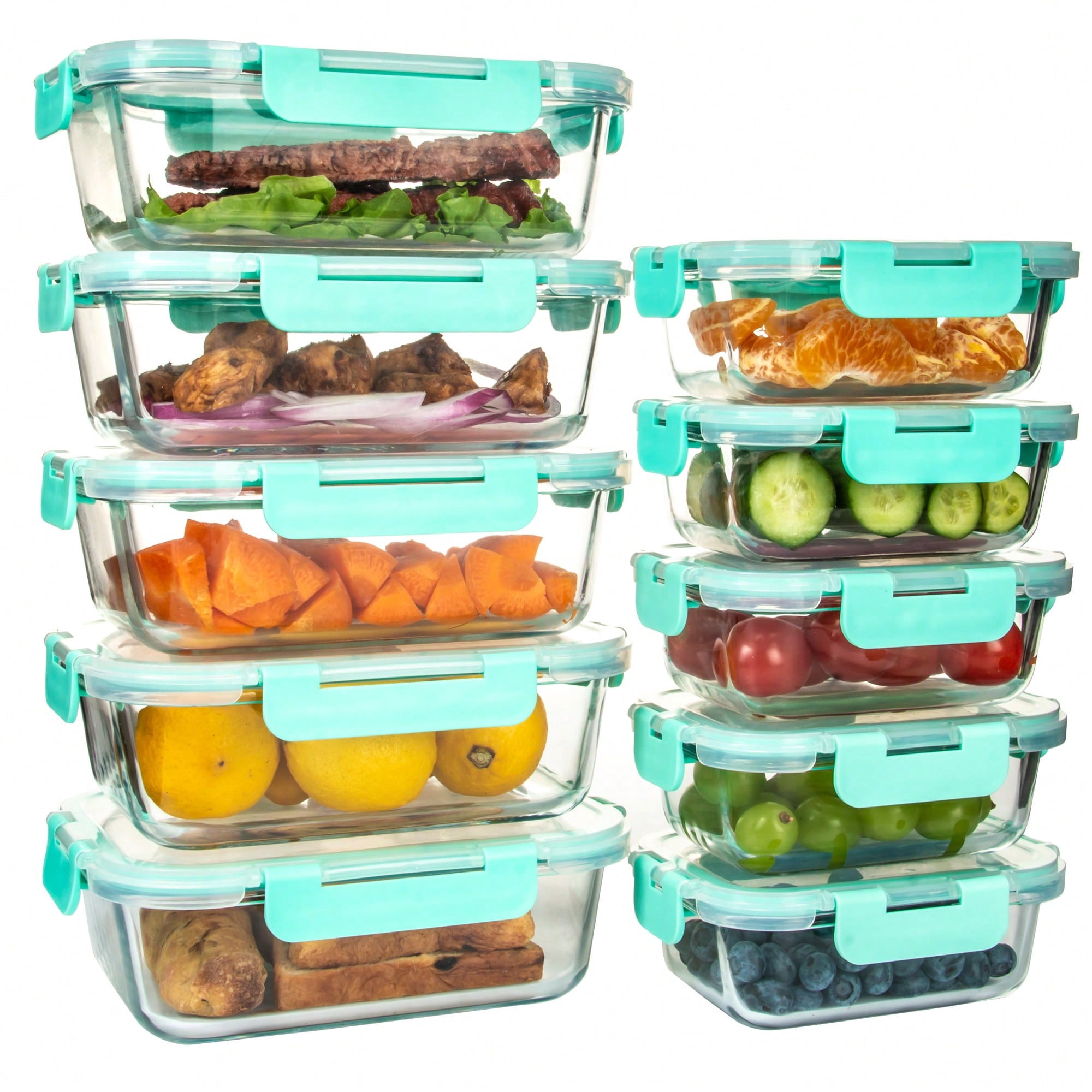 [10-PACK] High Borosilicate Glass Food Storage Containers Set - Walmart.com